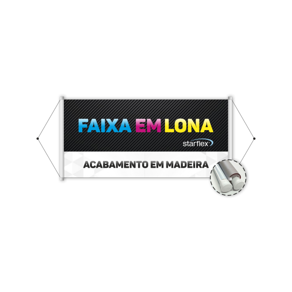 FAIXA EM LONA STARFLEX 380G - TRAMA 500X500 - BRILHO 4x0 MADEIRA - CRTCOM FAIXA EM LONA STARFLEX 380G - TRAMA 500X500 - BRILHO 4x0 MADEIRA - CRTCOM